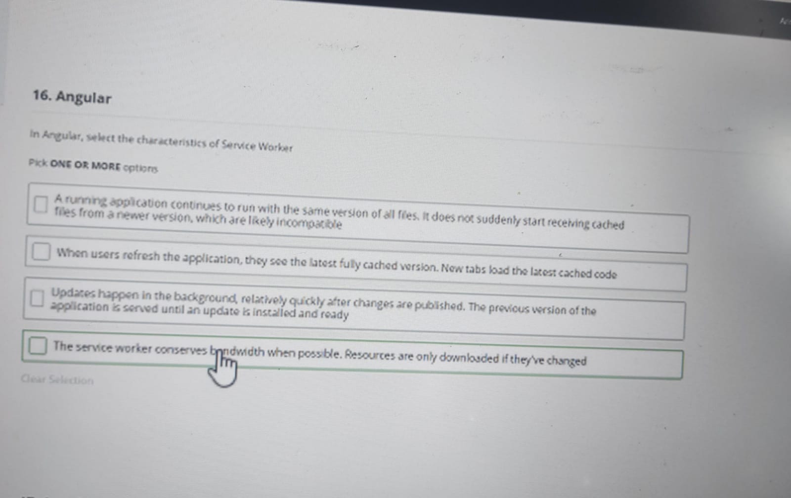 Solved AngularIn Angular, select the characteristics of | Chegg.com