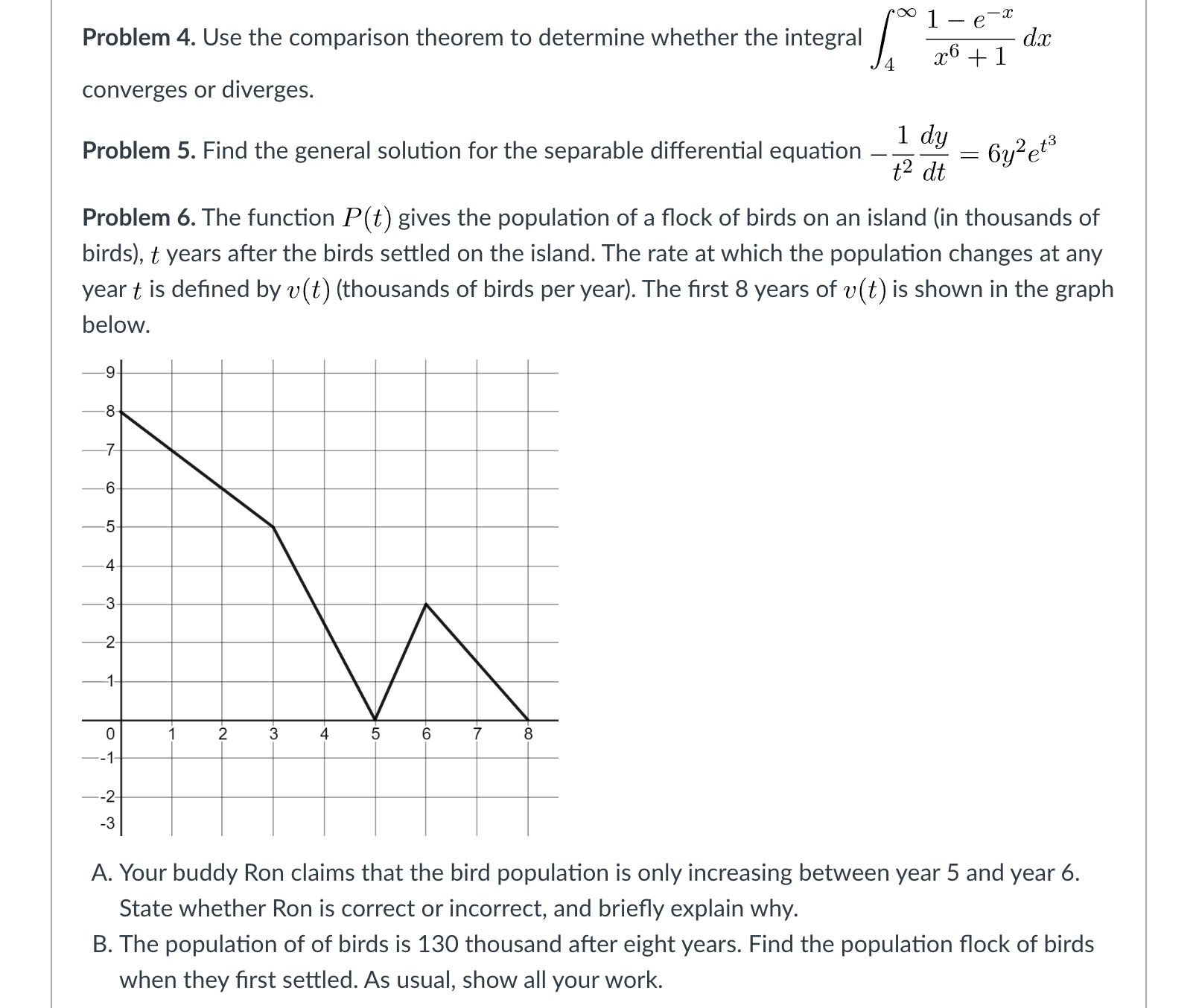 Solved Problem 4 Use The Comparison Theorem To Determine