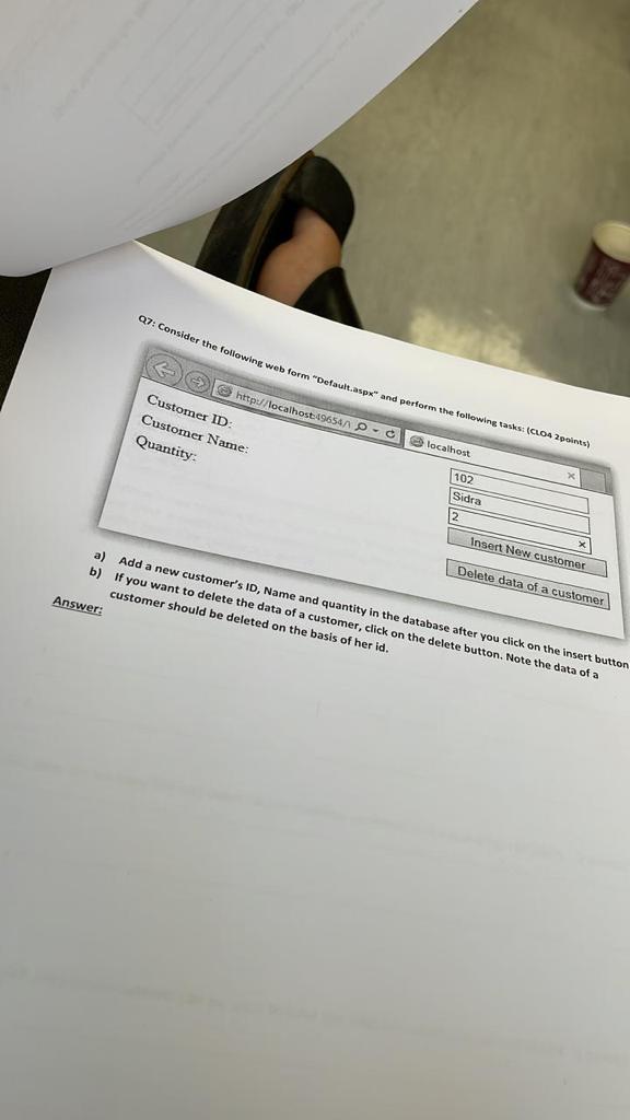 Solved consider the following web form "default.aspx" and | Chegg.com