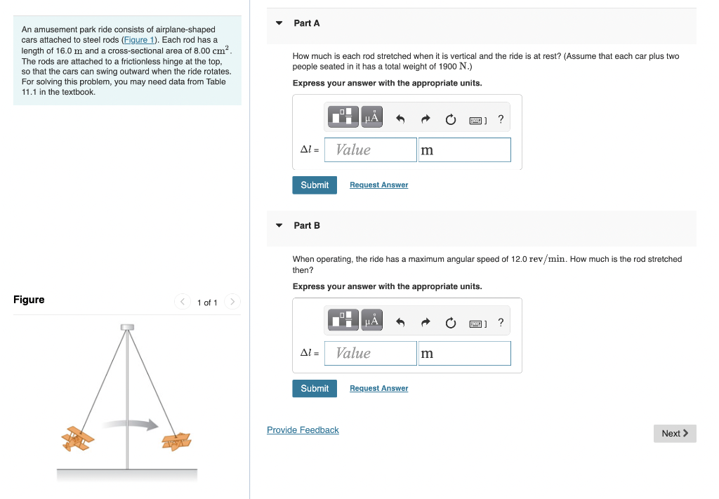 [Solved]: An amusement park ride consists of airplane-shap