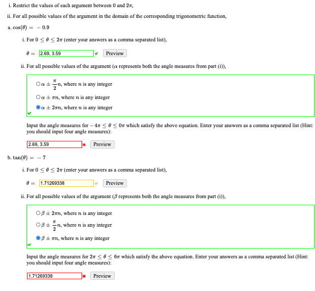 Solved i. Restrict the values of each argument between 0 and | Chegg.com