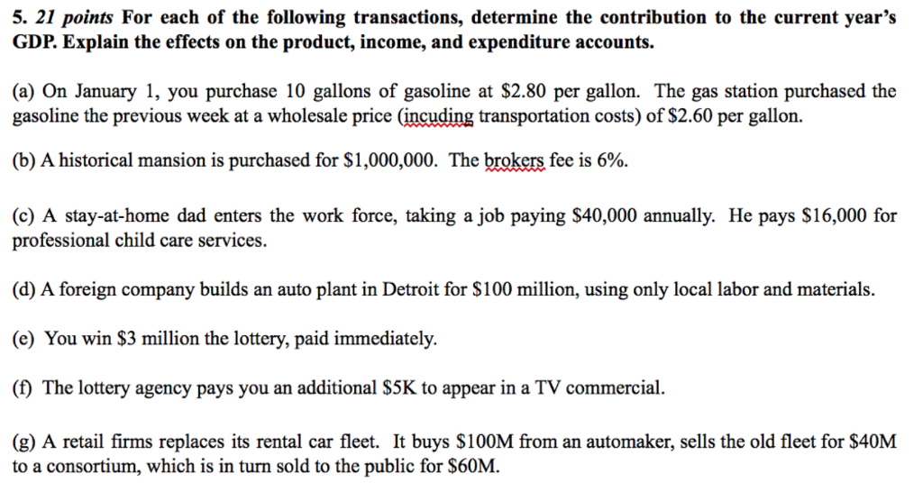 Solved 5. 21 points For each of the following transactions, | Chegg.com