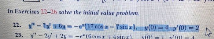 Solved Solve the initial value problem. y" - 7y' + 6y = | Chegg.com