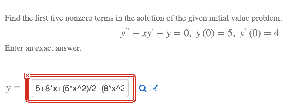 Solved Find the first five nonzero terms in the solution of | Chegg.com