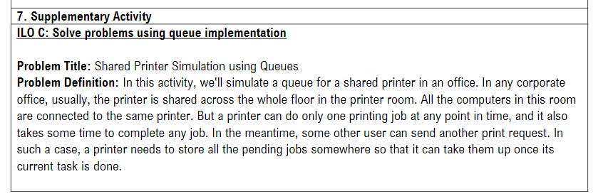 Solved 7. Supplementary Activity ILO C: Solve problems using | Chegg.com