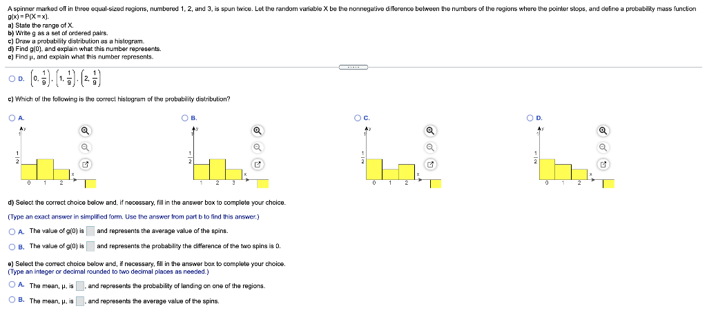 Solved A spinner marked off in three equal-sized regions, | Chegg.com