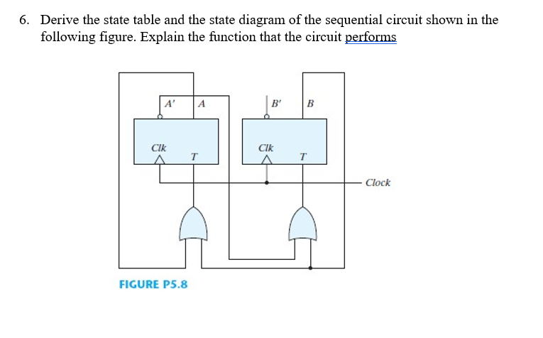 Solved 6. Derive the state table and the state diagram of | Chegg.com