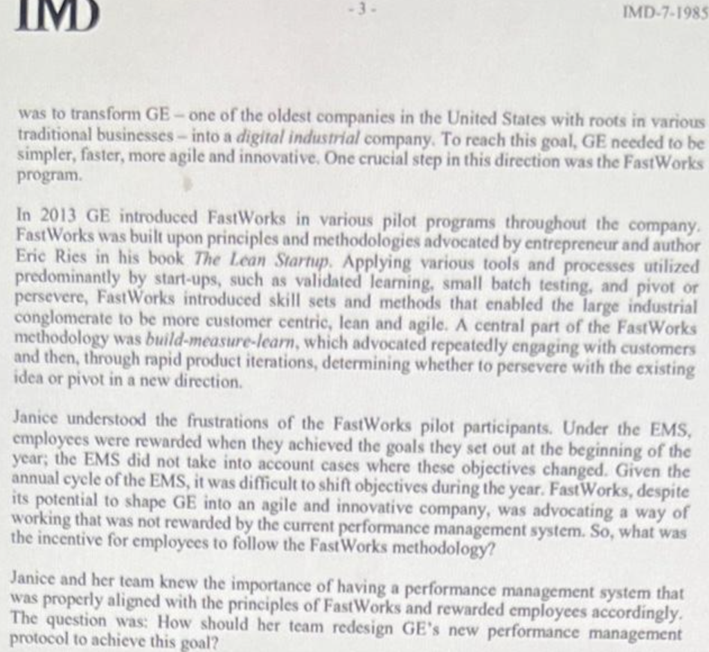 Solved PERFORMANCE DEVELOPMENT AT GE: SHAPING A | Chegg.com