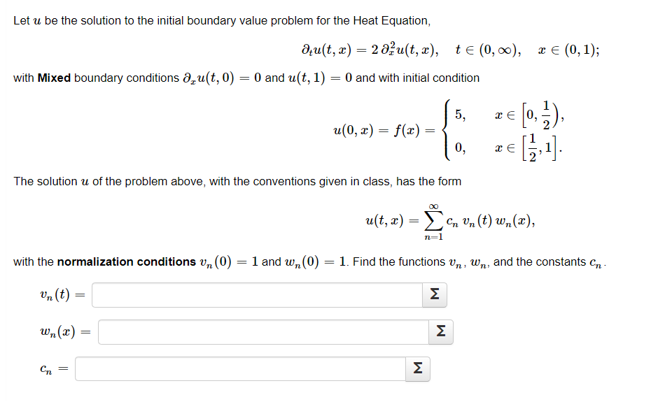Let u be the solution to the initial boundary value | Chegg.com