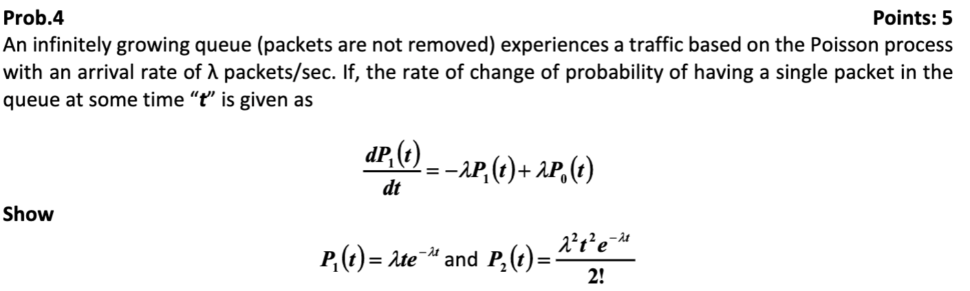 Solved Prob.4 Points: 5 An infinitely growing queue (packets | Chegg.com