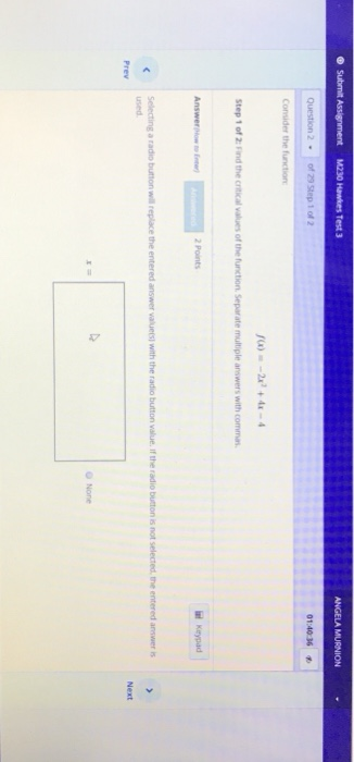 Solved t M230 Hawkes Test 3 2of 29 Step 1 of 01:4036 Step 1 | Chegg.com