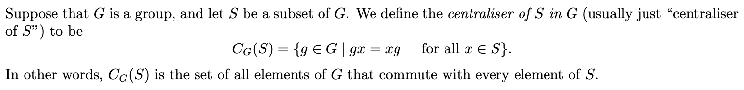 Solved Suppose that G is a group, and let S be a subset of | Chegg.com