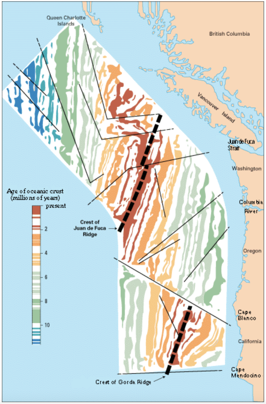 Solved The image below shows magnetic anomaly patterns on | Chegg.com