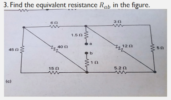 Solved 3. Find the equivalent resistance Rab in the figure. | Chegg.com