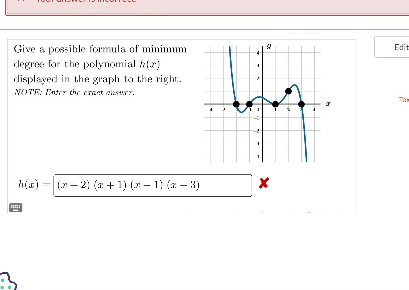 Solved give a possible formula of minimum degree for the | Chegg.com