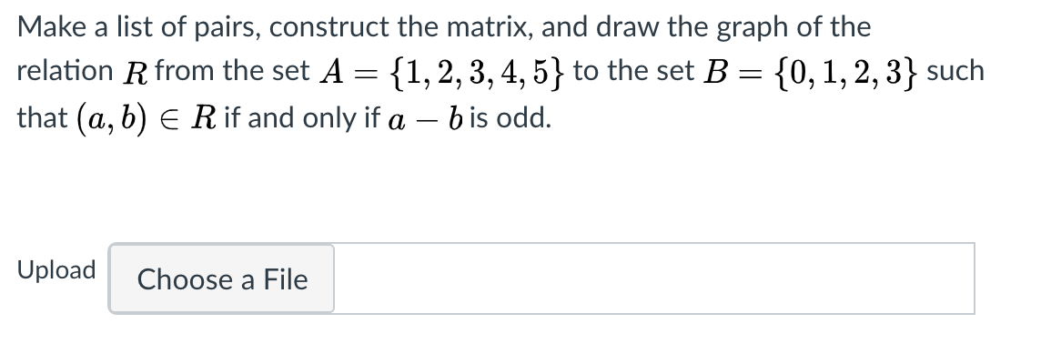 Solved Make a list of pairs, construct the matrix, and draw | Chegg.com