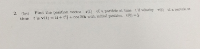 Solved Find the position vector r(t) of a particle at time t | Chegg.com