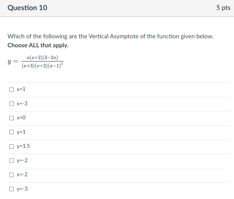 Solved Which of the following are the Vertical Asymptote of | Chegg.com