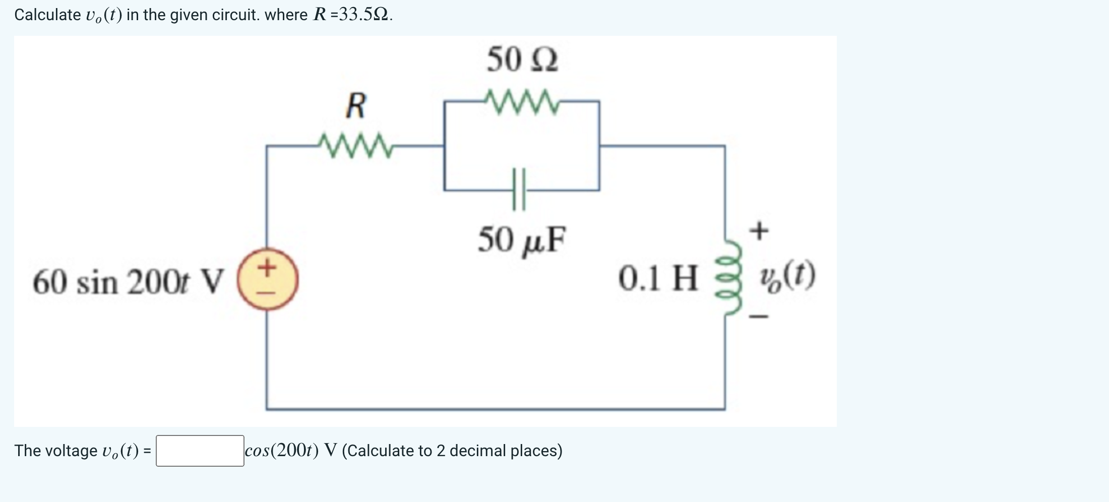 Solved Calculate vo(t) ﻿in the given circuit. where | Chegg.com