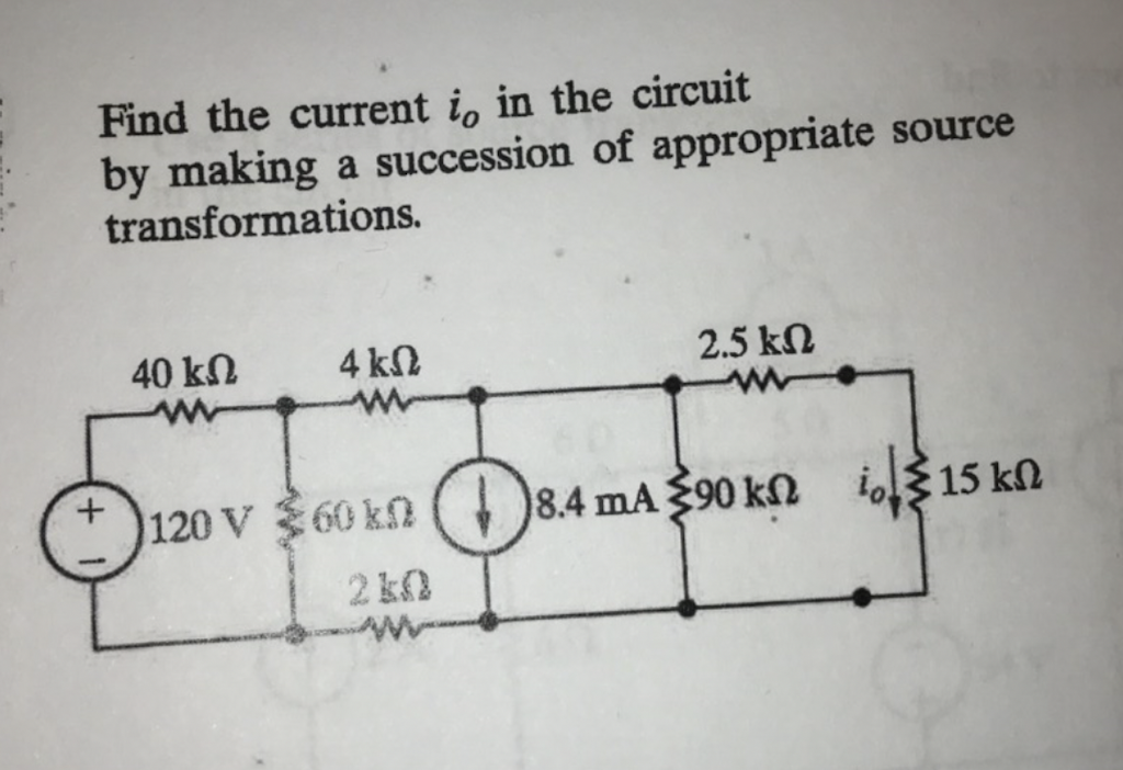Solved Find the current io in the circuit by making a | Chegg.com