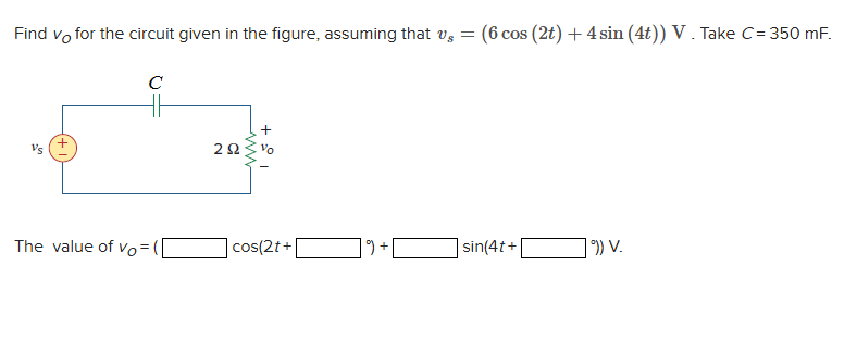 Solved Find vO ﻿for the circuit given in ﻿the figure, | Chegg.com