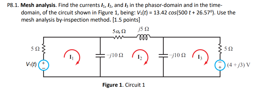 Solved Mesh analysis. Find the currents I1, I2, and I3 in | Chegg.com