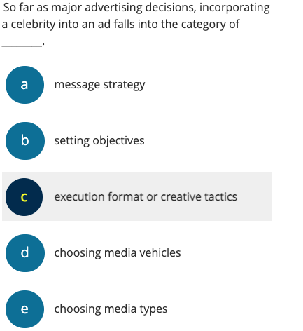Solved So far as major advertising decisions, incorporating | Chegg.com