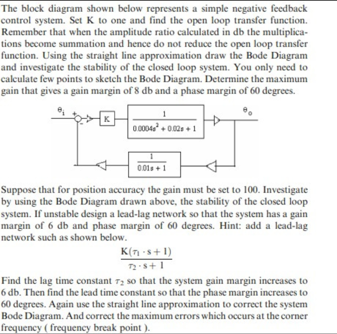 Solved The block diagram shown below represents a simple | Chegg.com