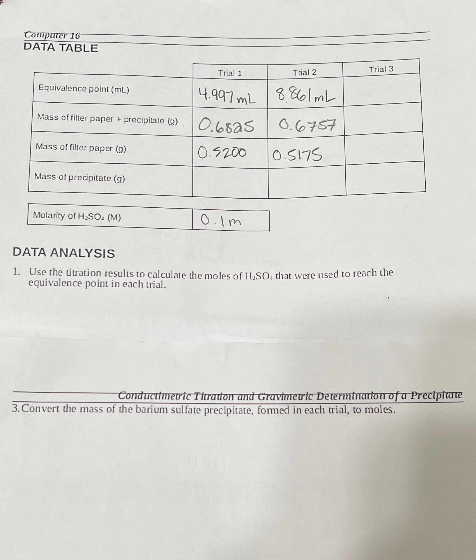 Solved Can someone help me answer questions #1 ﻿and #3? | Chegg.com