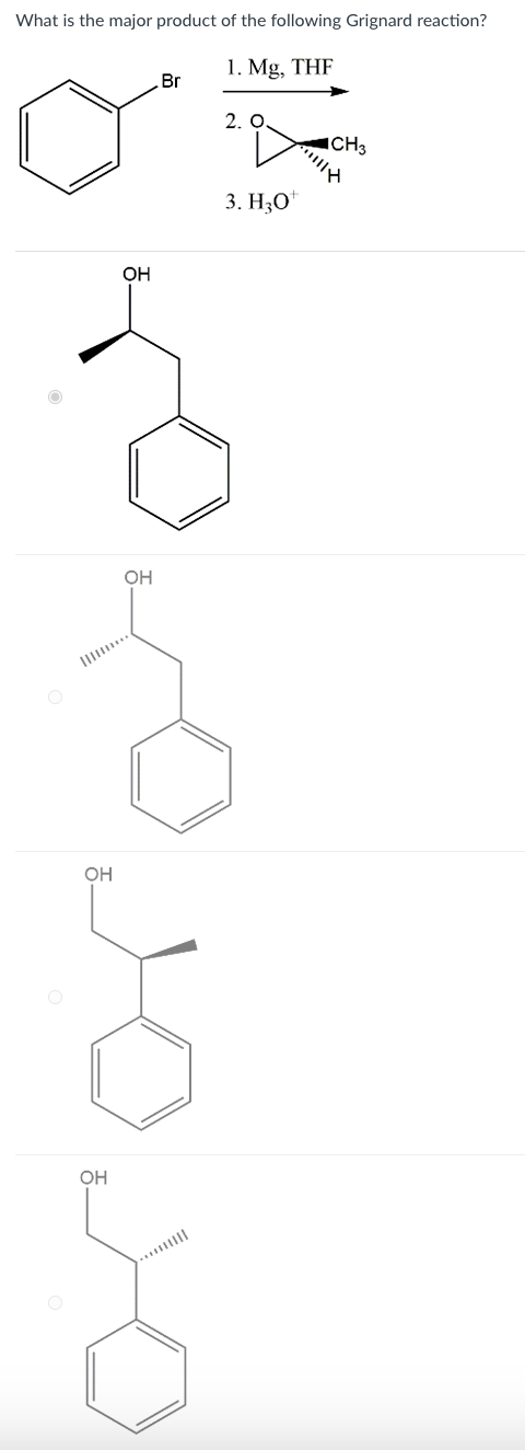 Solved What is the major product of the following Grignard | Chegg.com