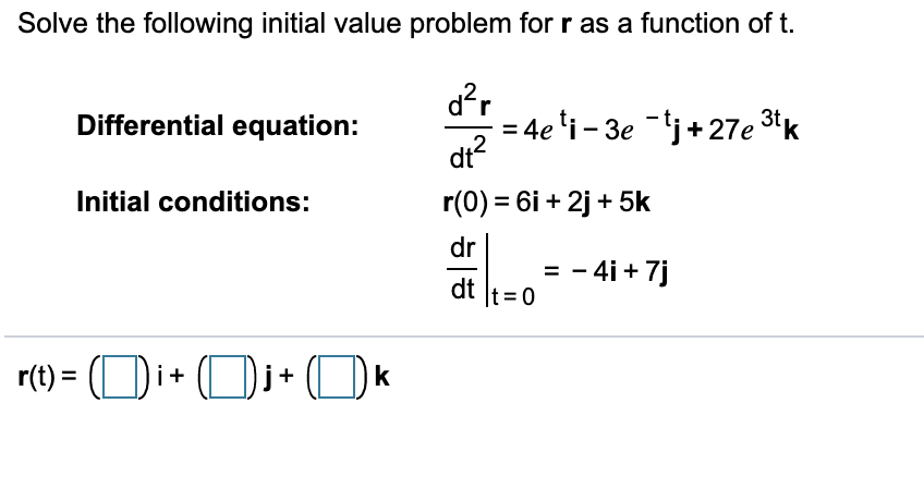 Solved Solve The Following Initial Value Problem For R As A