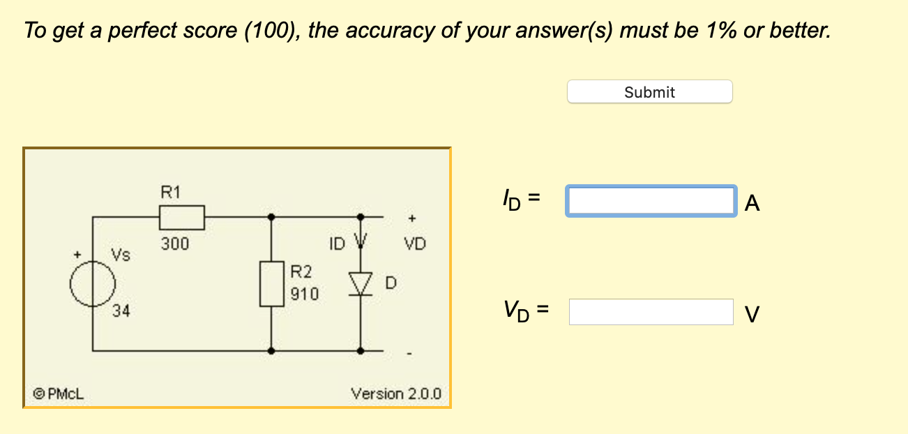 Solved Calculate the diode operating point (ID, VD) in | Chegg.com
