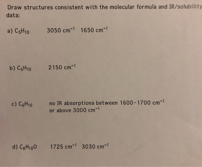 Solved Draw structures consistent with the molecular formula | Chegg.com