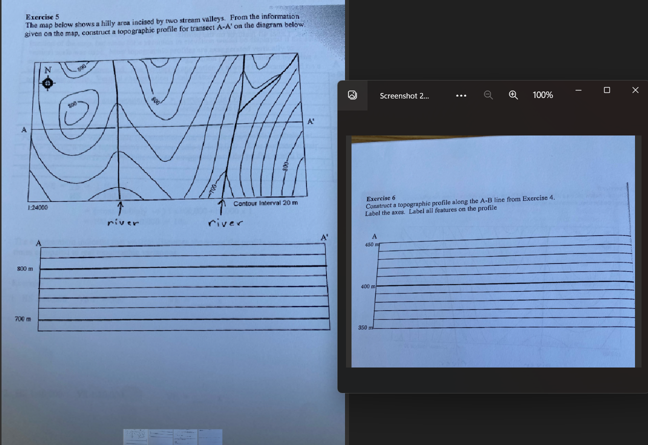 Solved Exercise 5 ﻿and 6 ﻿﻿The map below shows a hilly area | Chegg.com