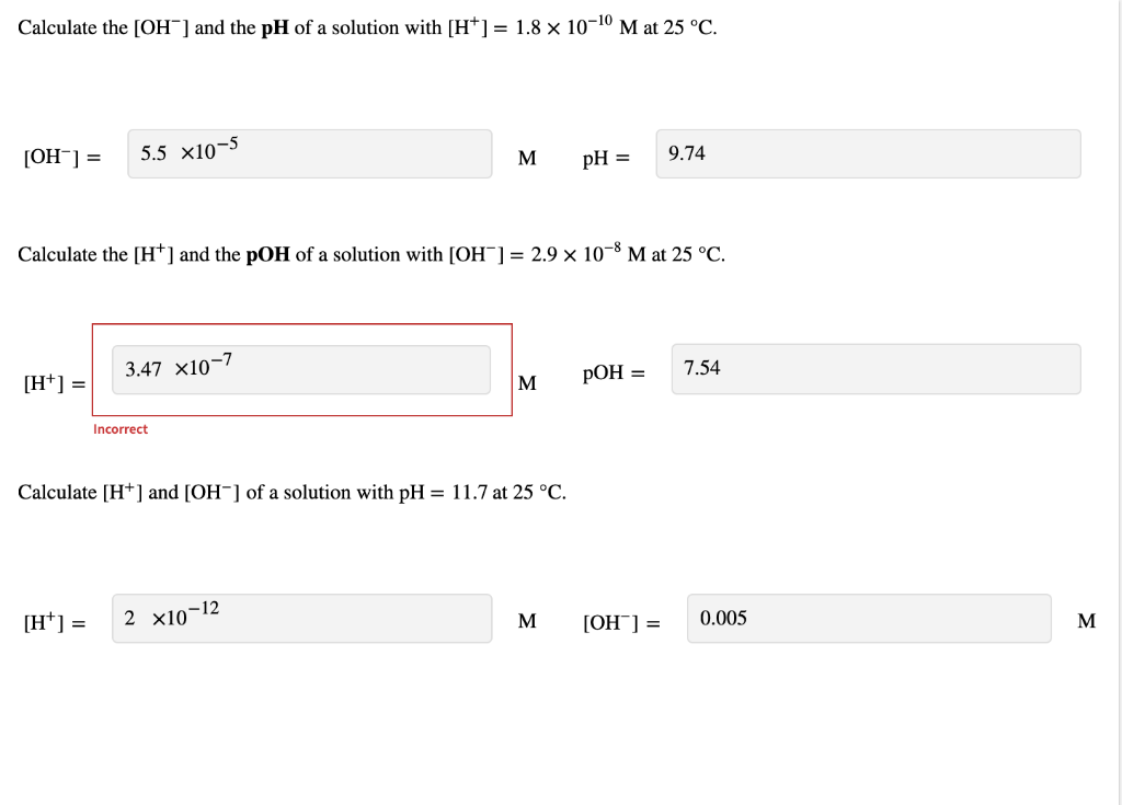 Solved Calculate the [OH-] and the pH of a solution with | Chegg.com