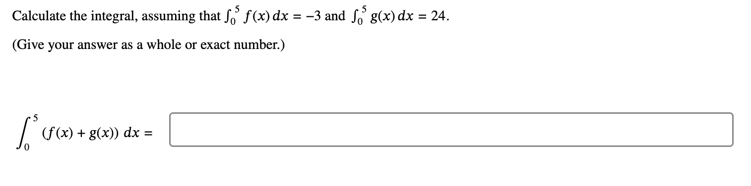 Solved Calculate the integral, assuming that ∫05f(x)dx=−3 | Chegg.com