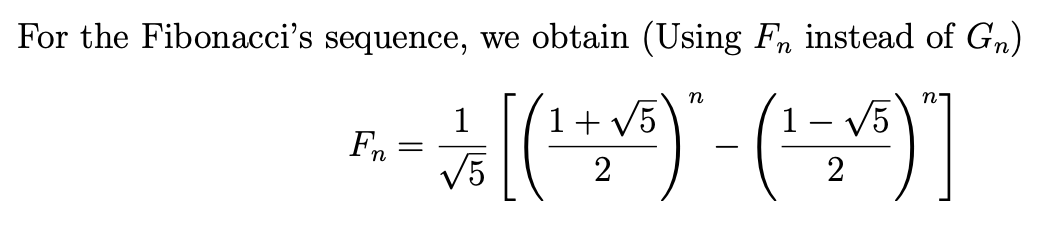 Solved Using the definition of Fn, show that FnFn+1 21+5 as | Chegg.com