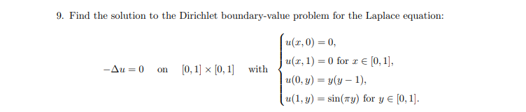 Solved 9. Find the solution to the Dirichlet boundary-value | Chegg.com