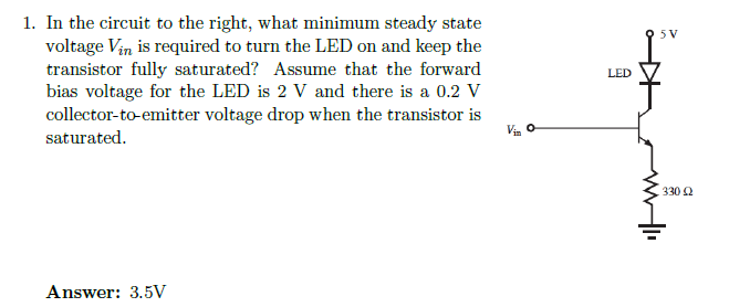 Solved 1. In the circuit to the right, what minimum steady | Chegg.com