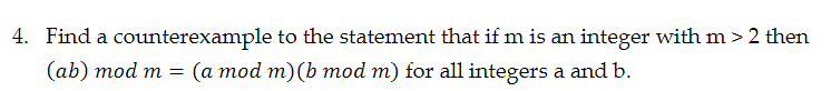 Solved Find a counterexample to the statement that if m ﻿is | Chegg.com