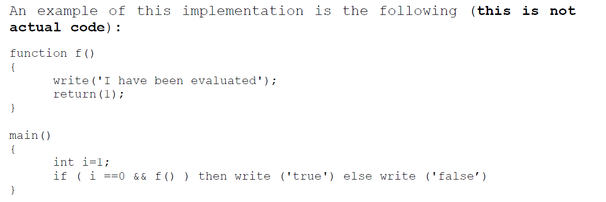 Solved An example of this implementation is the following | Chegg.com