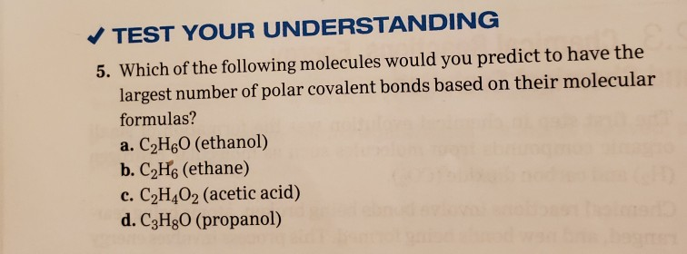 Solved TEST YOUR UNDERSTANDING 5. Which of the following | Chegg.com