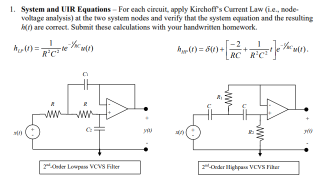 Solved 1. System and UIR Equations - For each circuit, apply | Chegg.com