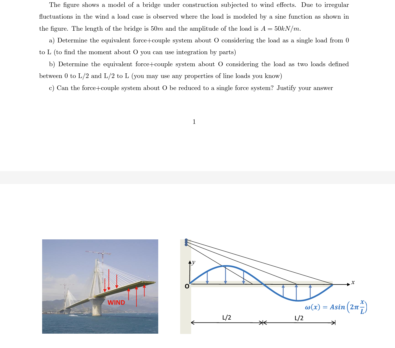 Solved The figure shows a model of a bridge under | Chegg.com