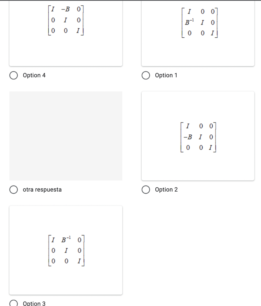 Solved The Following Matrix Is Made Up Of Submatrices Of 