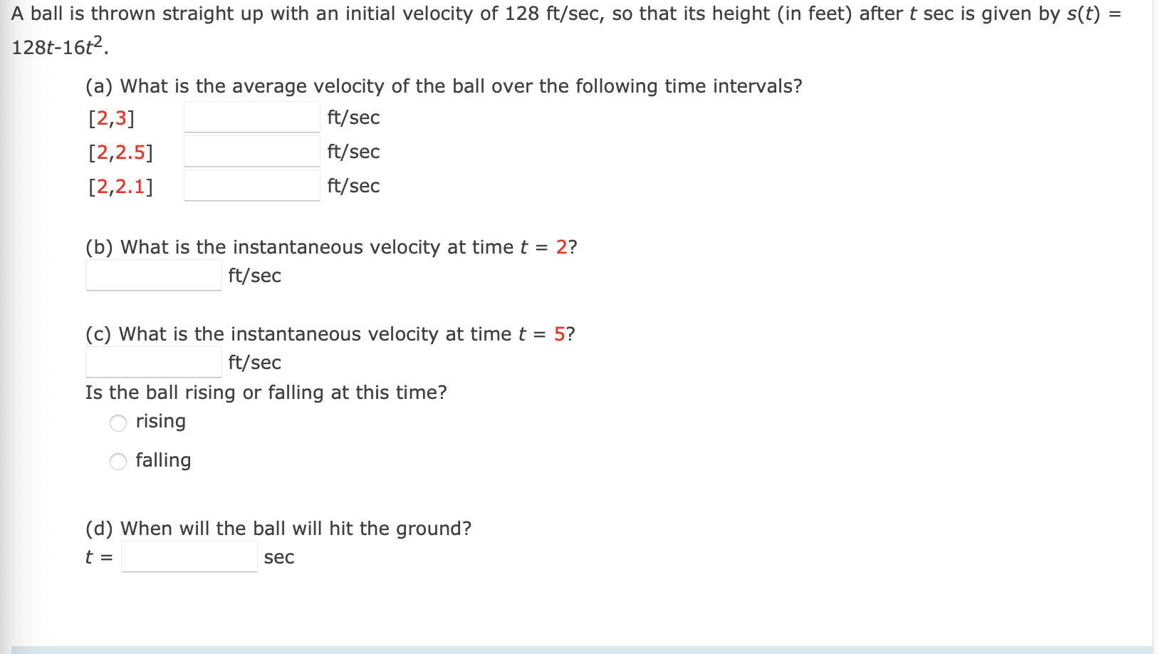 Solved ball is thrown straight up with an initial velocity | Chegg.com