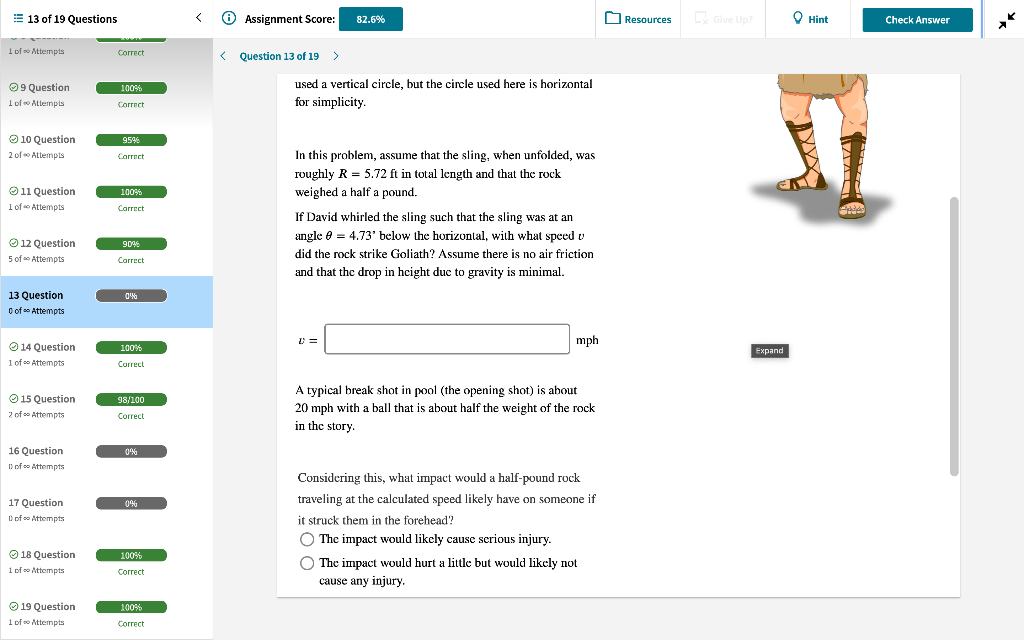 Solved 13 of 19 Questions Assignment Score: 82.6% Resources | Chegg.com