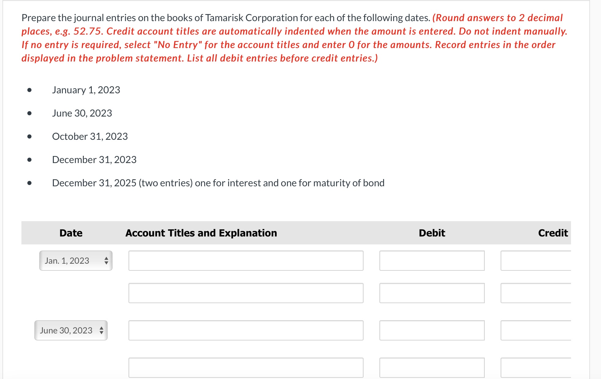Solved On January 1, 2023, Tamarisk Corporation purchased a | Chegg.com