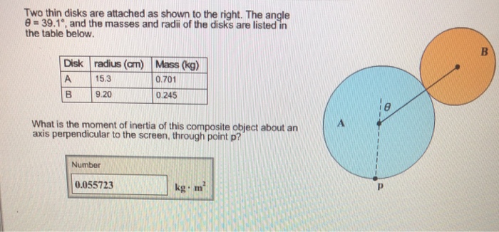 Solved Two thin disks are attached as shown to the right. | Chegg.com