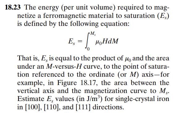 Solved 18.23 ﻿The energy (per unit volume) ﻿required to | Chegg.com